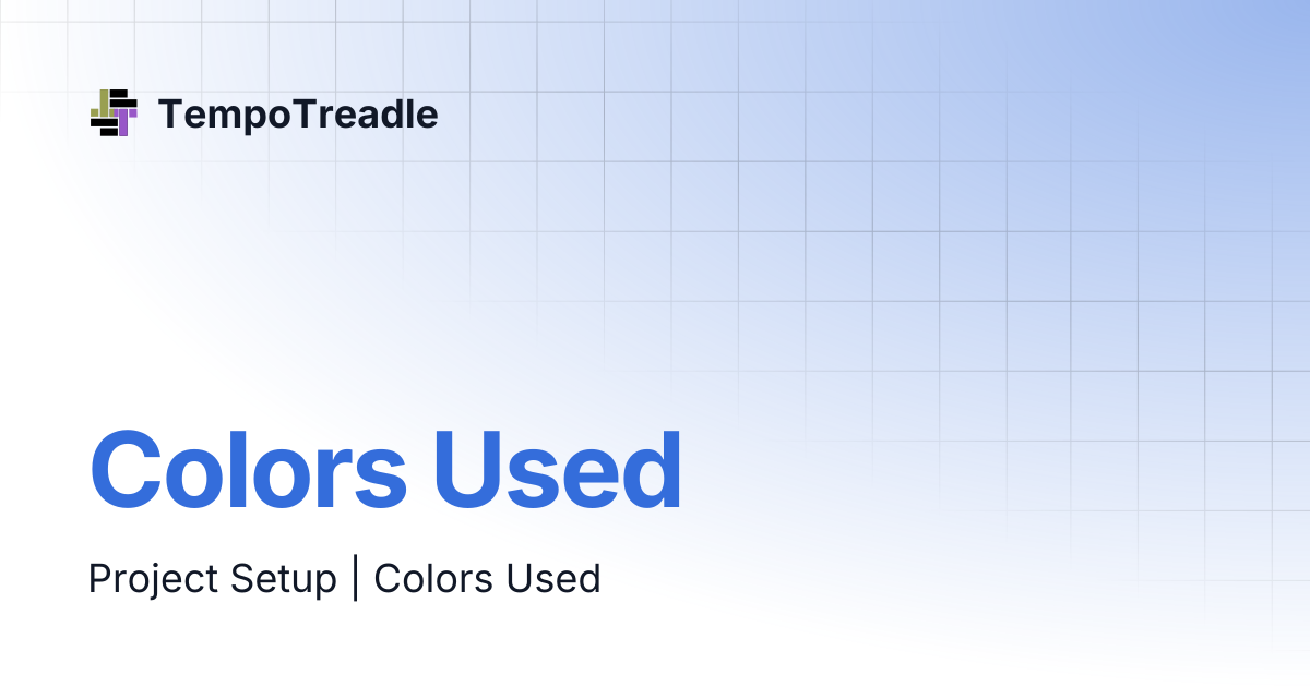 Colors Used | TempoTreadle